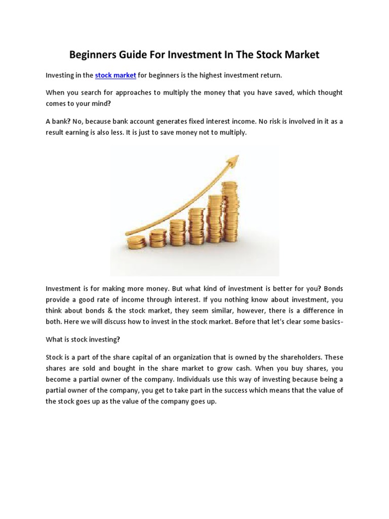 Beginners Guide For Investment in The Stock Market PDF | PDF | Stocks ...