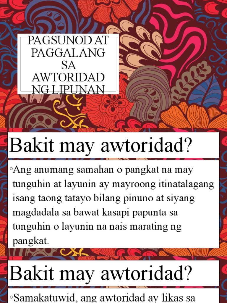 Pagsunod at Paggalang Sa Awtoridad NG Lipunan | PDF