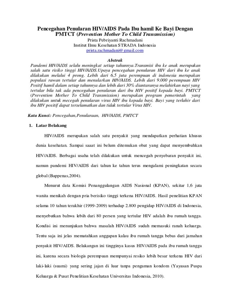 Pencegahan Penularan HIV AIDS Pada Ibu Hamil Ke Bayi Dengan PMTCT ...