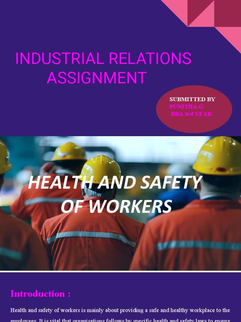 Industrial Relations Assignment: Submitted by | PDF | Occupational Safety And Health | Employment