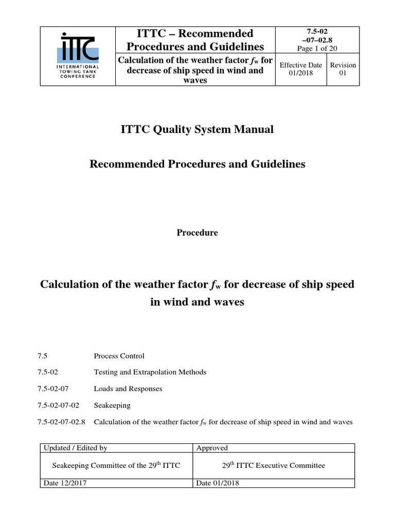 ITTC - Recommended Procedures and Guidelines | PDF | Waves | Computational Fluid Dynamics