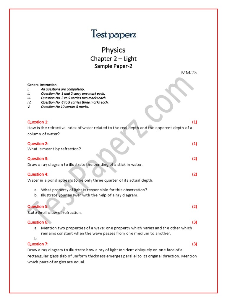 Physics: Chapter 2 - Light | PDF | Prism | Refraction