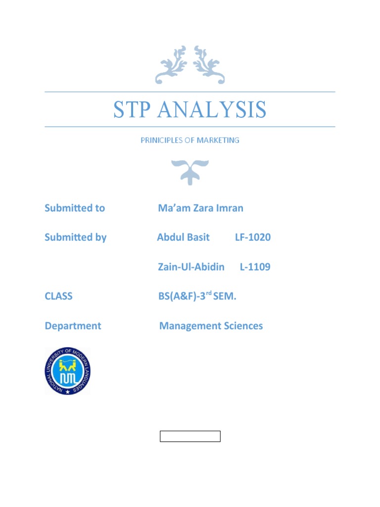 LF-1020 Abdul Basit, L-1109 Zain-Ul-Abidin, STP Analysis and Criticism ...