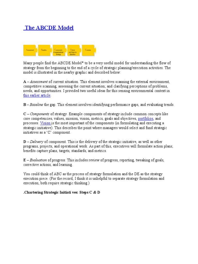 The Abcde Model: This Earlier Article | PDF | Airlines | Strategic ...