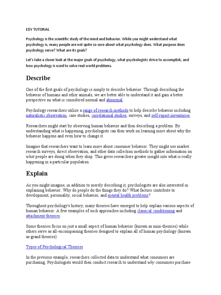 Describe: Abnormal Range of Research Methods Naturalistic Observation ...