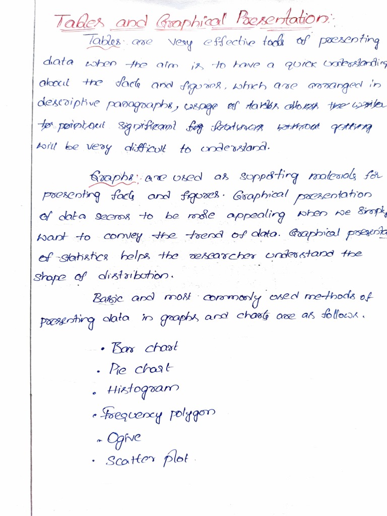 Tables and Graphical Representation | PDF