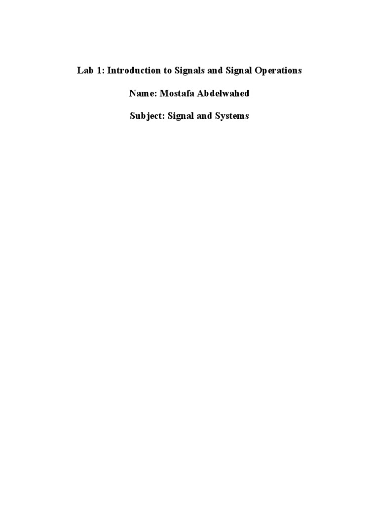 Introduction to Basic Signal Operations Using MATLAB: Shifting ...