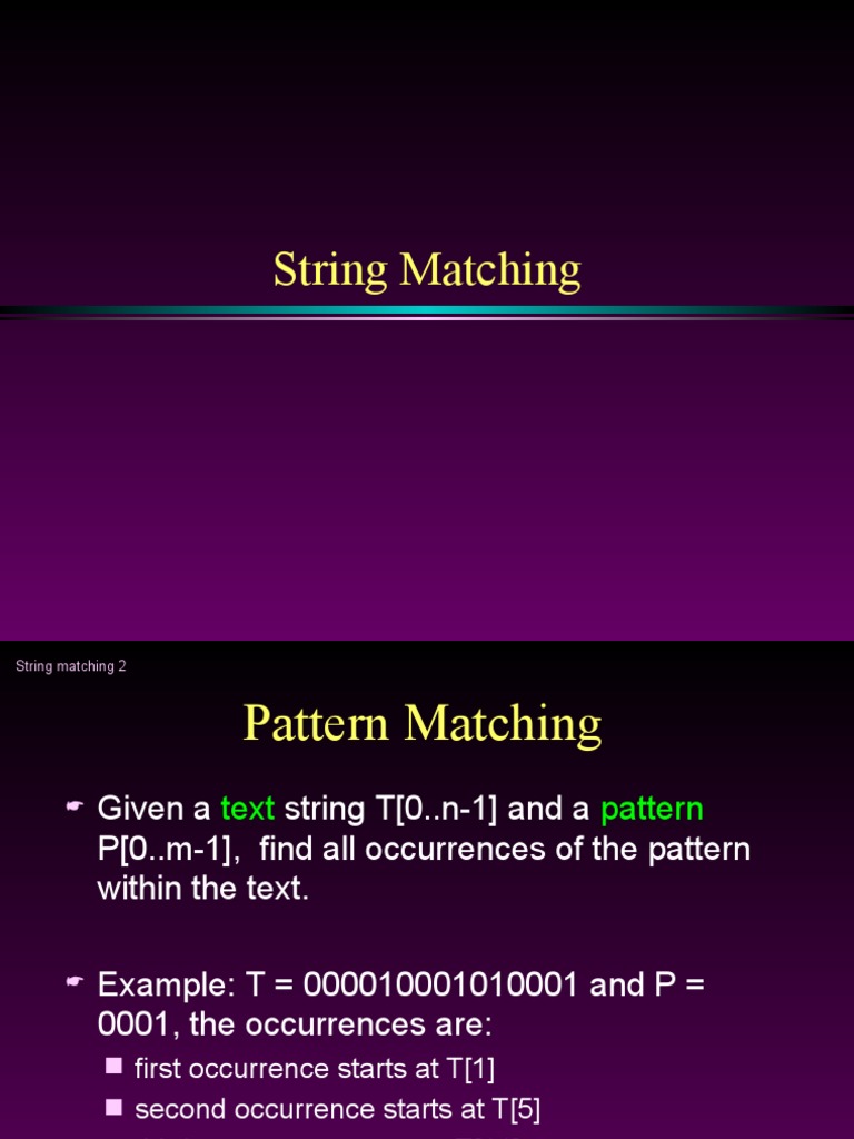 Lecture15 String Matching | PDF | Formalism (Deductive) | Mathematical Logic
