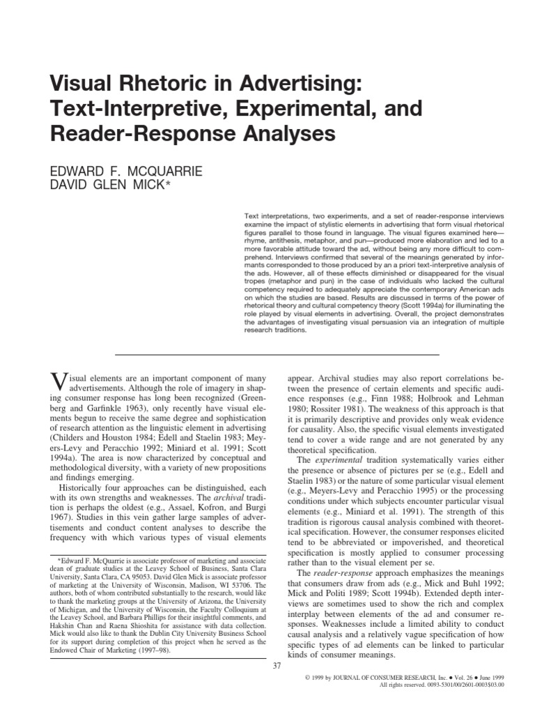 Visual Rhetoric in Advertising Text-Inte | PDF | Rhetoric | Advertising