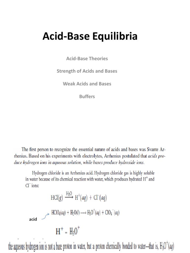 Acid-Base Equilibria Part1 | PDF