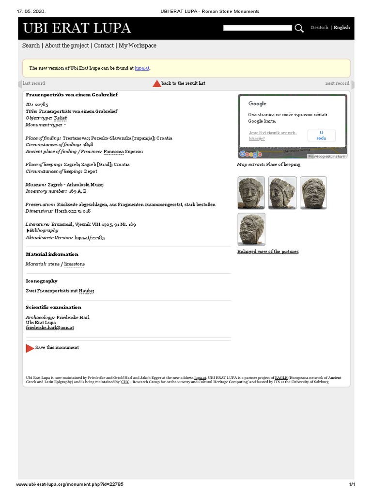 UBI ERAT LUPA - Roman Stone Monuments | PDF | Archaeology | Cultural Education