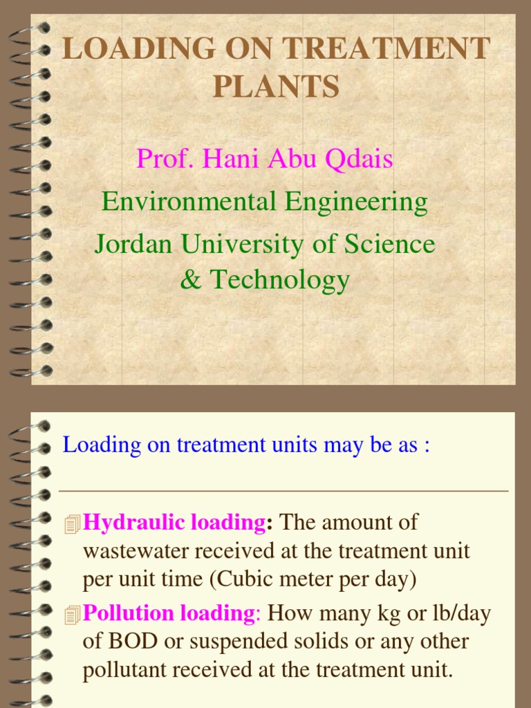 Wastewater Treatment Load Analysis | PDF | Wastewater | Water Pollution