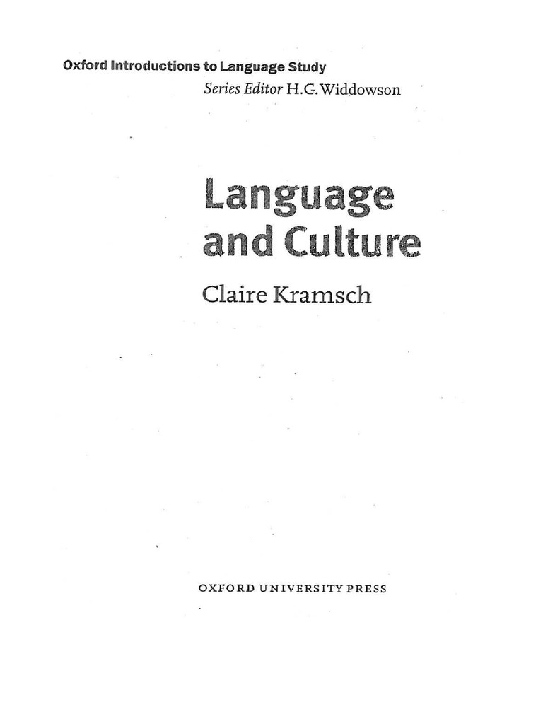Clair Kramsch-Language and Culture Kitabi PDF PDF | PDF