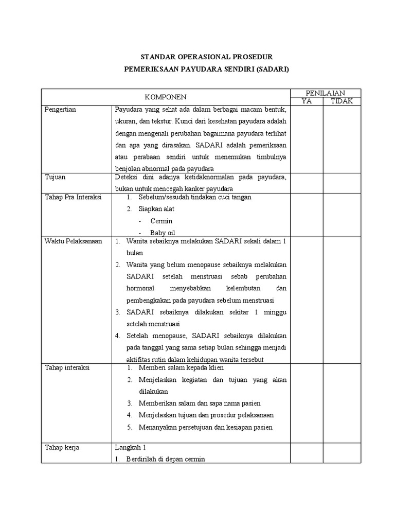 Panduan SADARI: Pemeriksaan Payudara Mandiri | PDF | Kesehatan Holistik