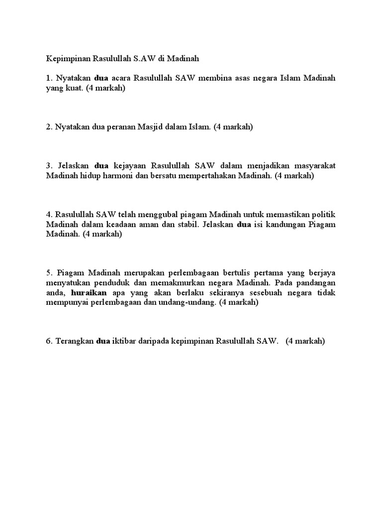 Latihan Kepimpinan Rasulullah SAW | PDF