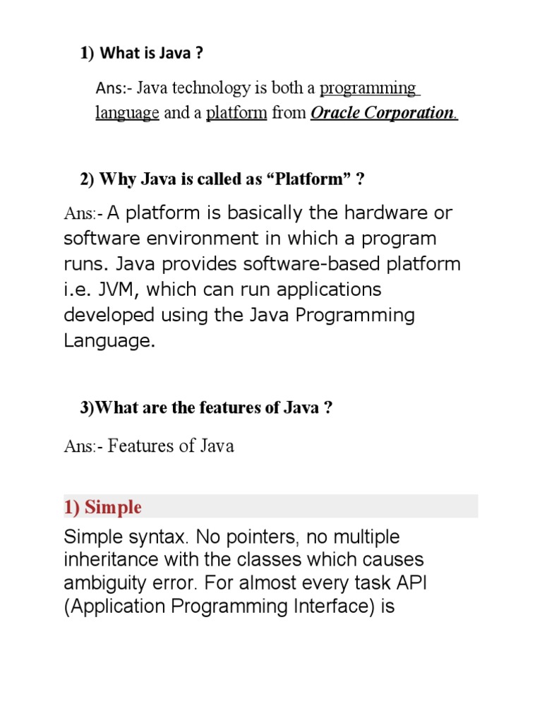 Day 1 Viva Pdf Java Virtual Machine Java Programming Language