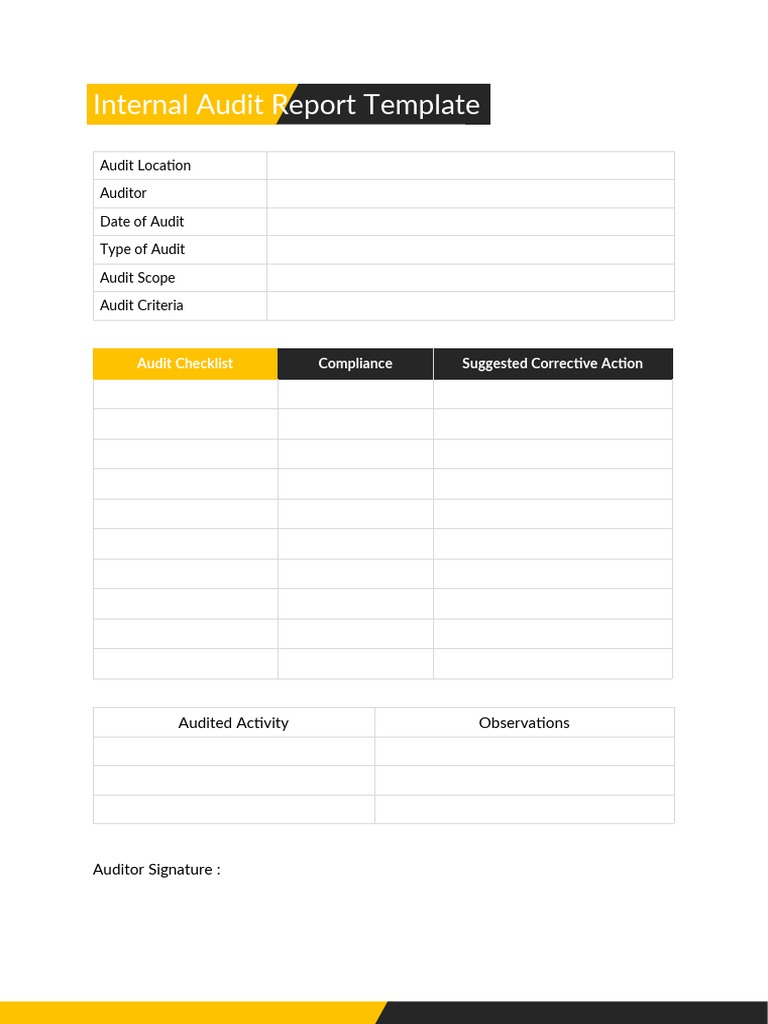 Internal Audit Report Template Guide | PDF | Technology & Engineering