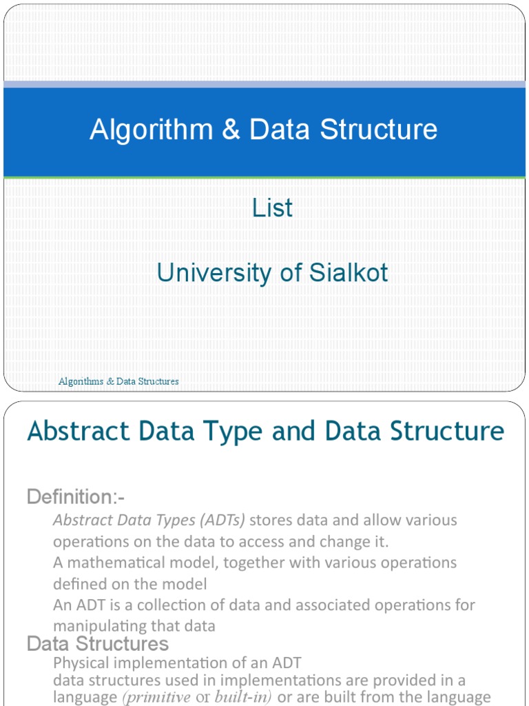 Implementing Lists An Analysis Of Array And Linked List Data