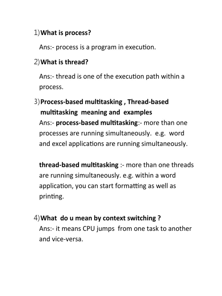 Day 5 Viva | Download Free PDF | Process (Computing) | Thread (Computing)