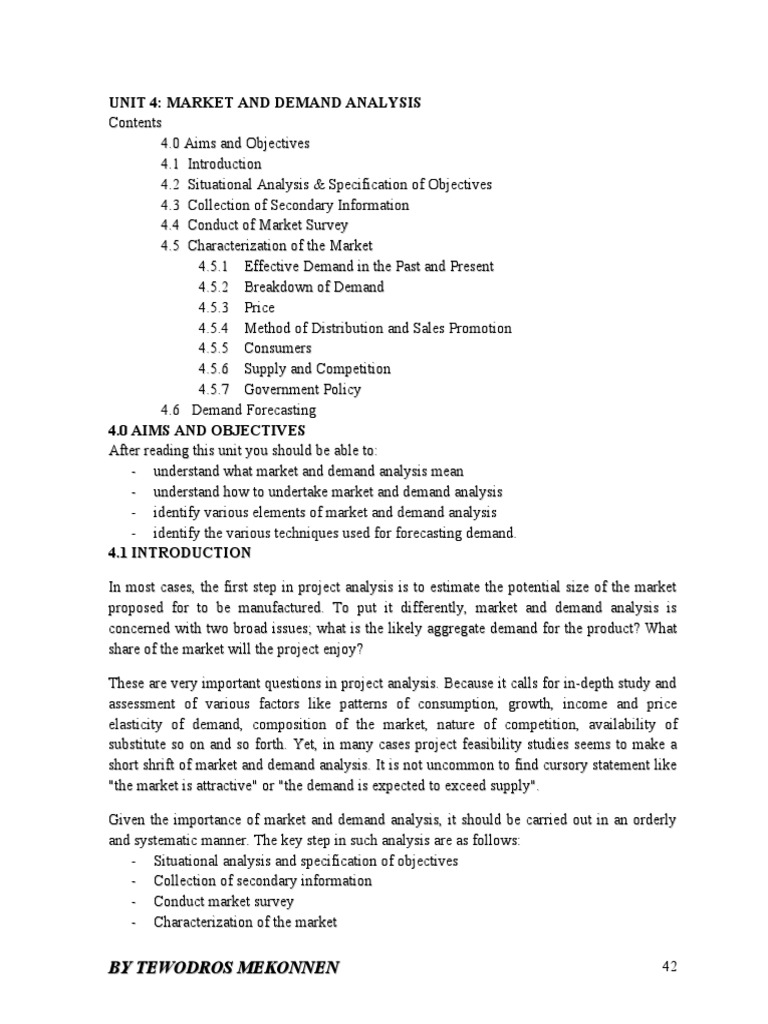 Unit 4: Market and Demand Analysis | PDF | Forecasting | Sampling ...