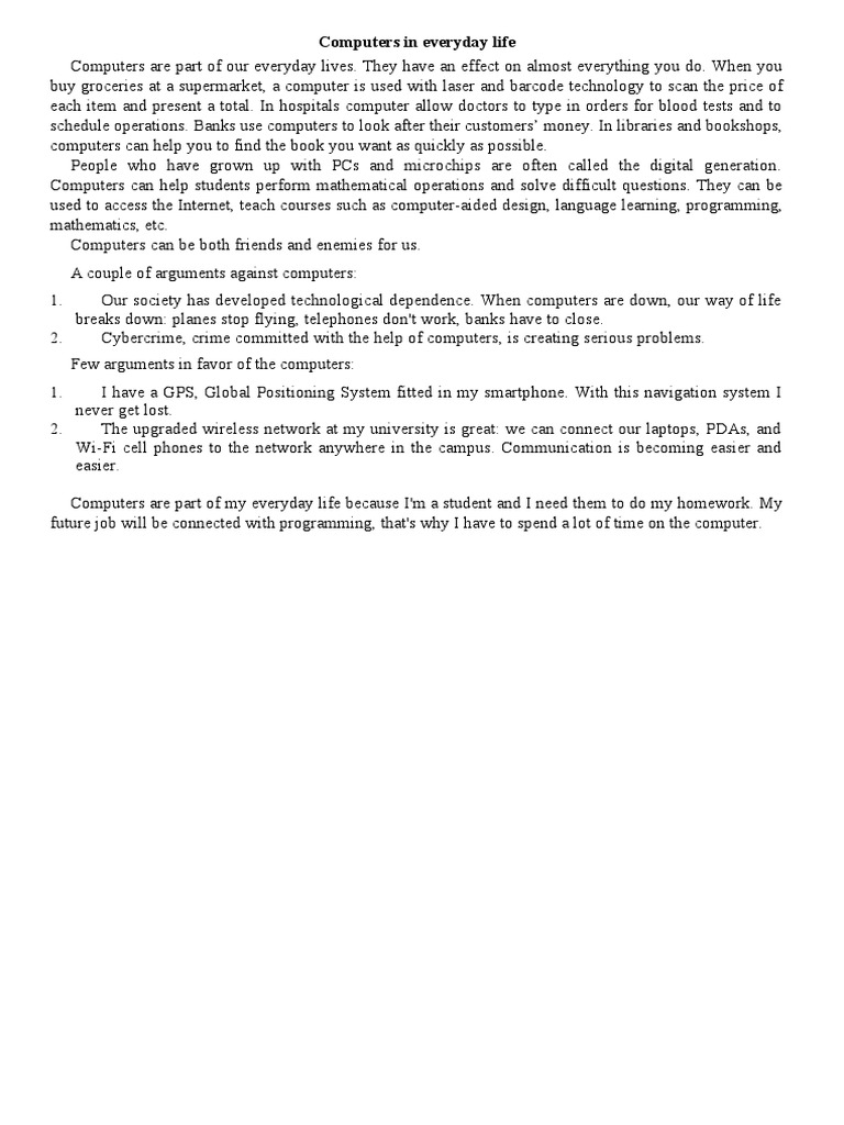 The Pervasive Role of Computers in Modern Life and Their Impact on ...