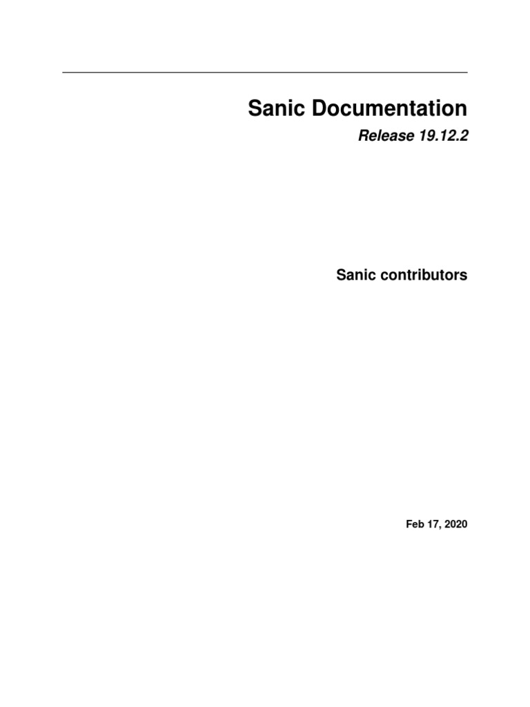 Sanic Documentation: Release 19.12.2 | PDF | Http Cookie | Hypertext ...