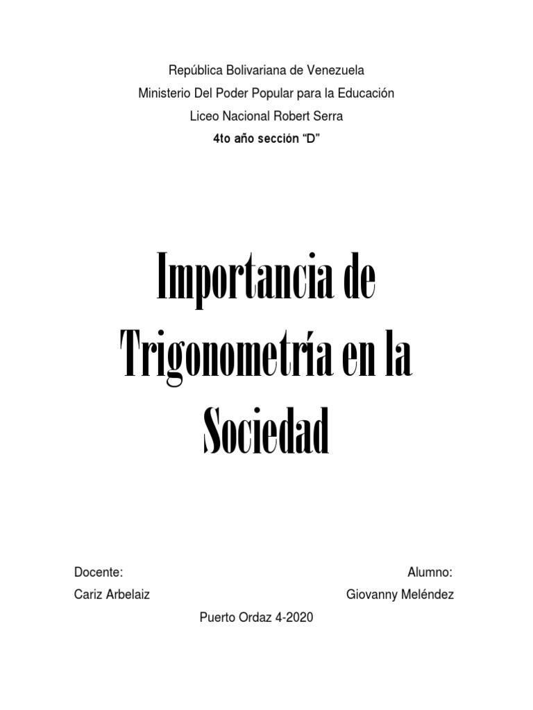 Importancia de la Trigonometría Social | PDF | Trigonometría ...