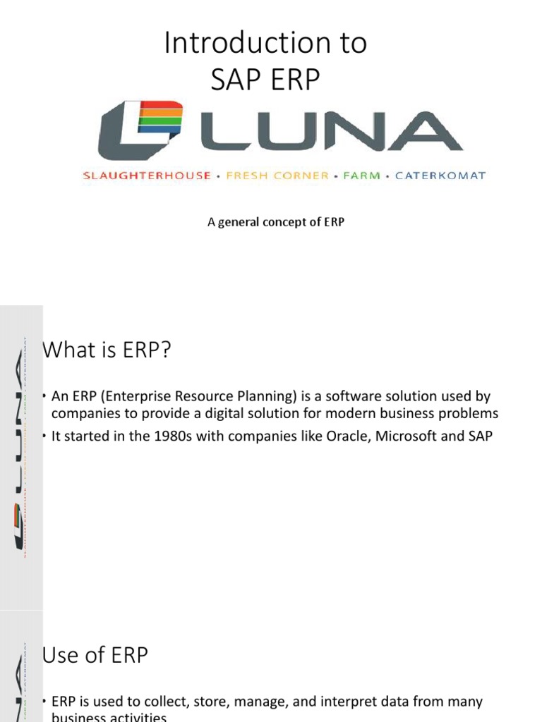 Introduction To SAP ERP | PDF | Enterprise Resource Planning | Sap Se