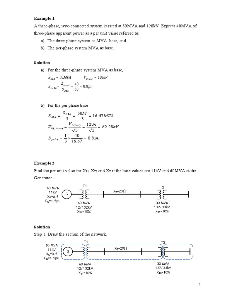 Example 1: S S KV V MVA S | PDF | Electrical Impedance | Transformer