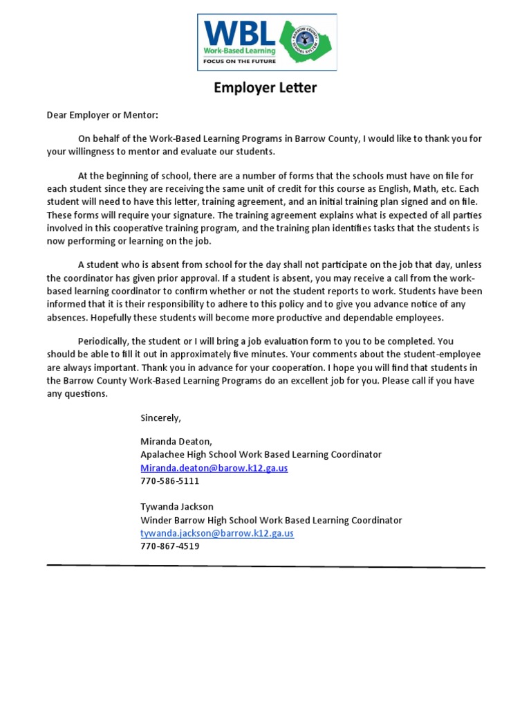 69-wbl Documentation | PDF | Mentorship | Employment