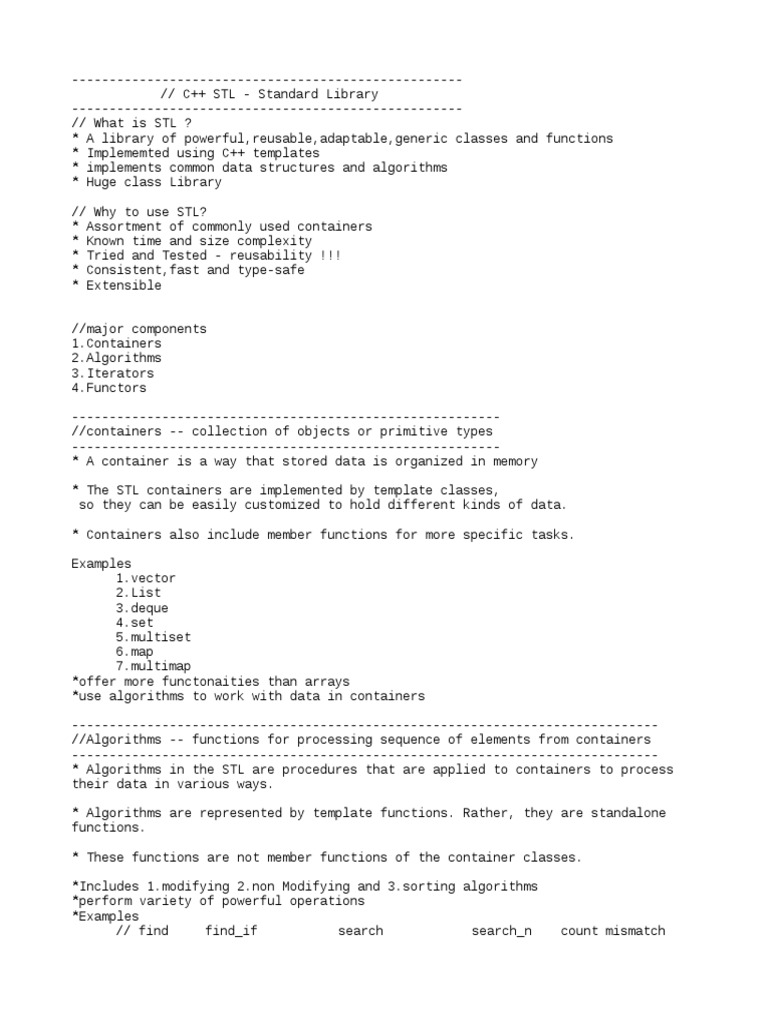C++ STL | PDF | C++ | Array Data Structure