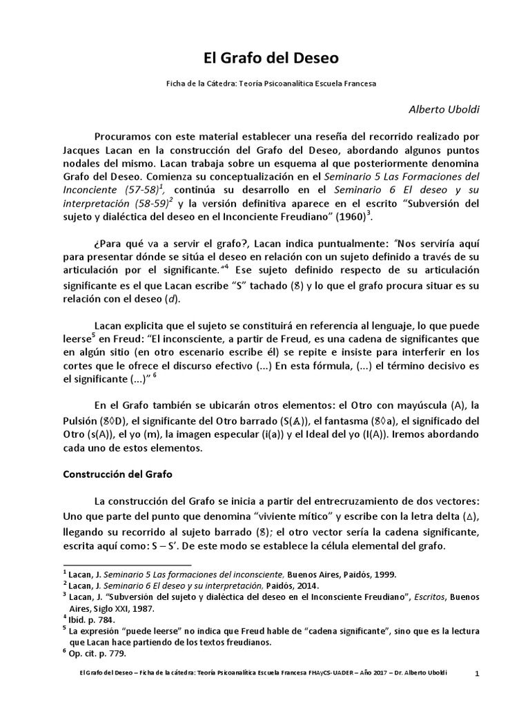 Understanding Lacan's Graph of Desire | PDF | Jacques Lacan | Mente ...