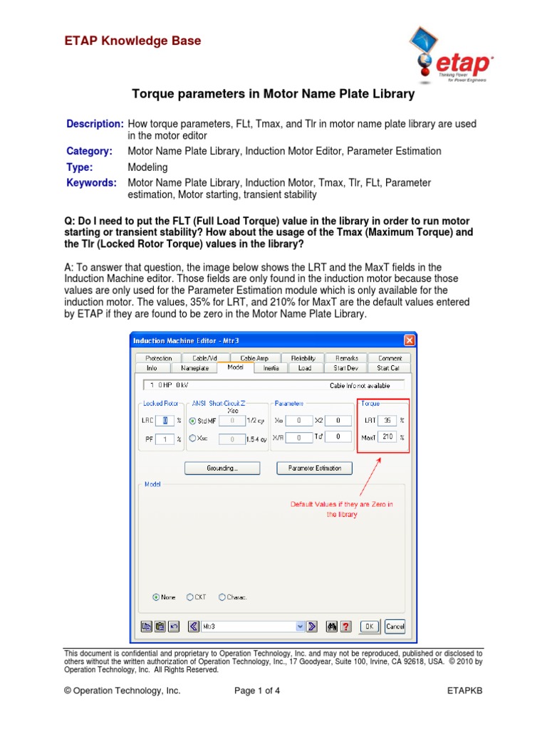Torque Parameters in Motor Name Plate Library PDF | PDF | Computing
