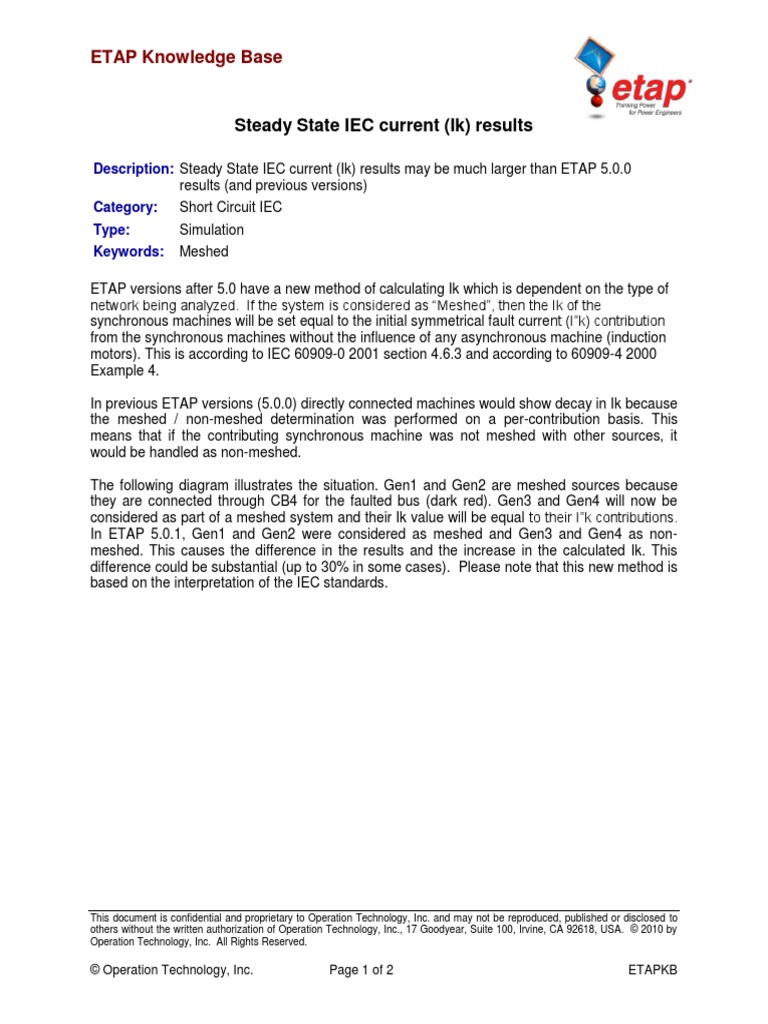 Steady State IEC Current (Ik) Results PDF | Download Free PDF ...
