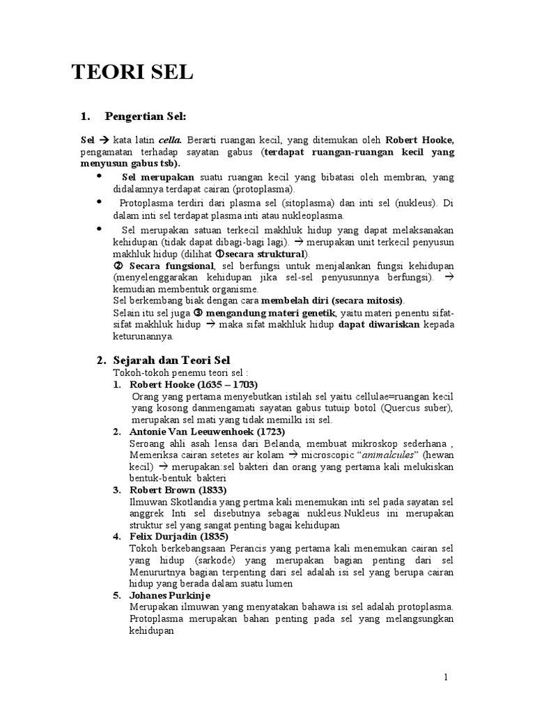 Teori Sel | PDF