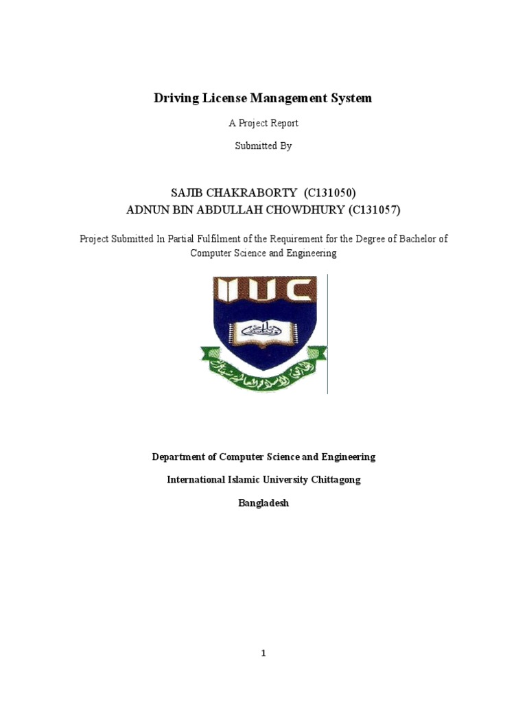Online Driving License Management System: A Project Report on ...