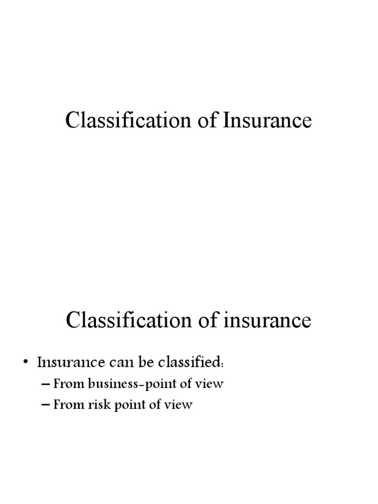Classification of Insurance Types and Risks | PDF | Reinsurance | Insurance