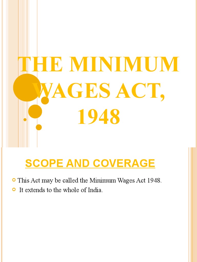 The Minimum Wages Act, 1948 | PDF | Employment | Overtime