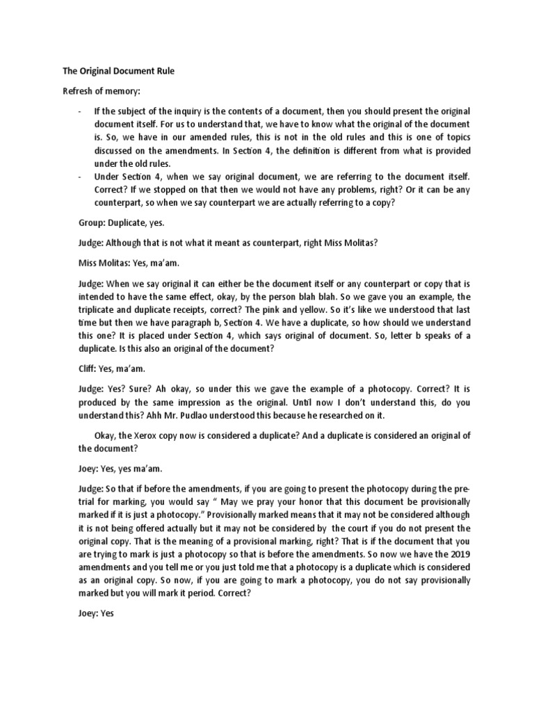 The Original Document Rule | PDF | Photocopier