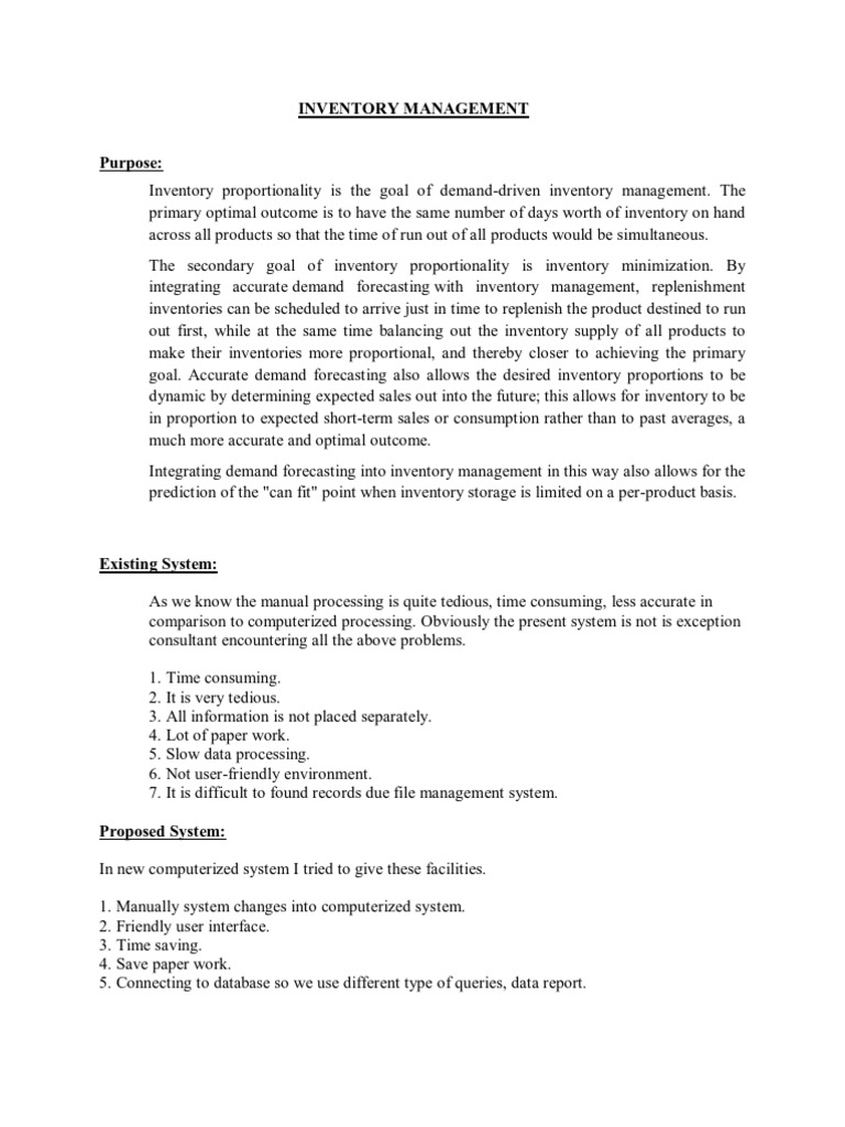 INVENTORY MANAGEMENT Abstract | PDF | Inventory | Internet Information ...