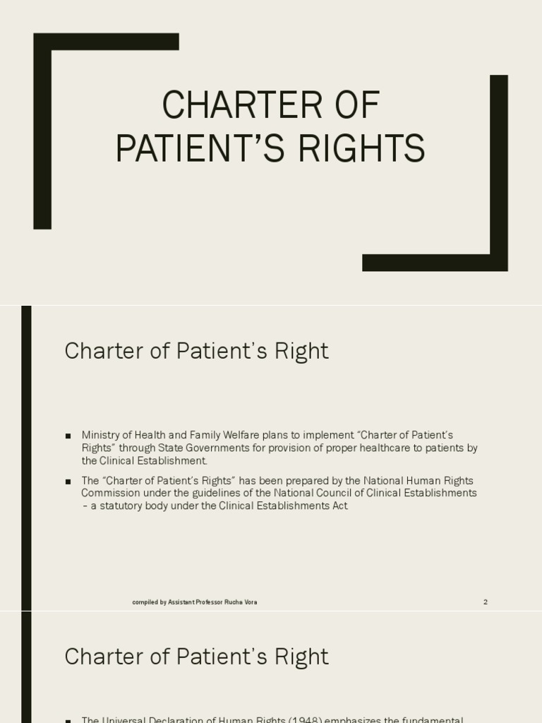 Charter Outlines Fundamental Rights of Patients in Healthcare | PDF ...