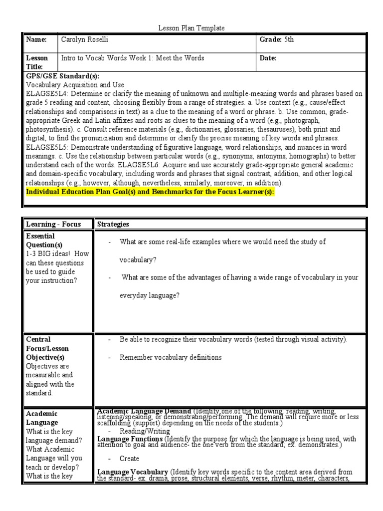 Vocab Lesson 1 | Download Free PDF | Vocabulary | Educational Assessment