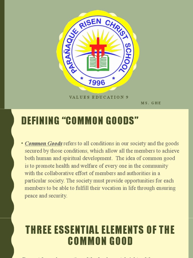 Val Ed 9, Lesson 2 Part 3 | PDF | Common Good | Security