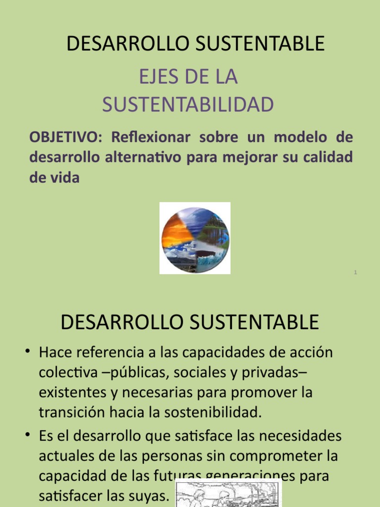 Desarrollo Sustentable: Ejes de La Sustentabilidad | PDF | Sustentabilidad | Desarrollo sostenible