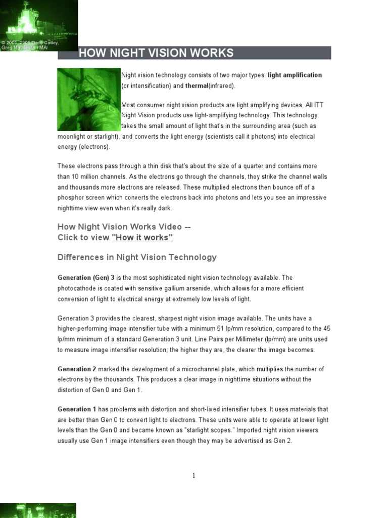 How Night Vision Works | PDF | Infrared | Thermography