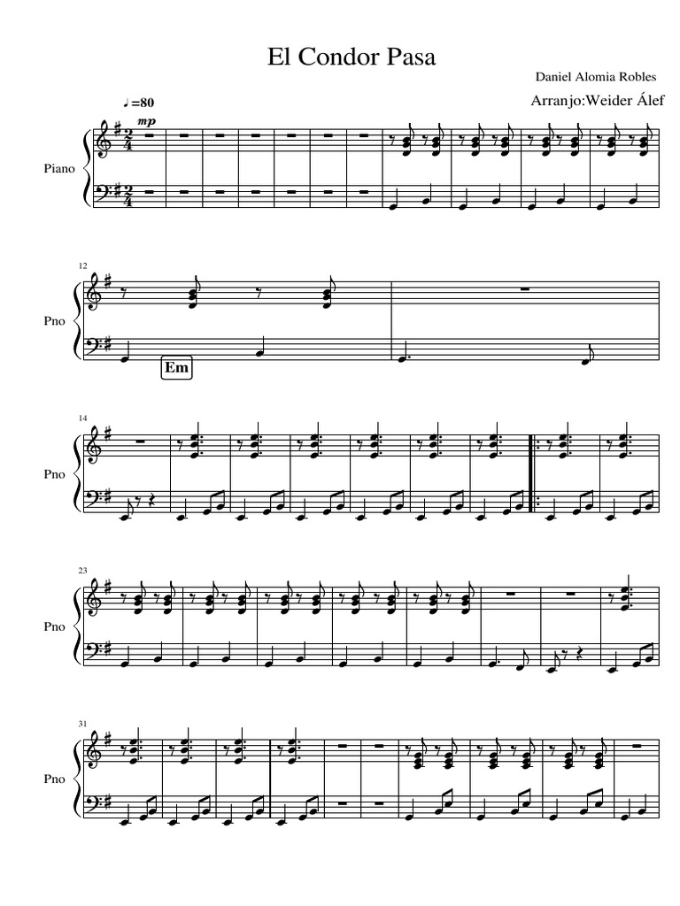El Condor Pasa Piano | PDF
