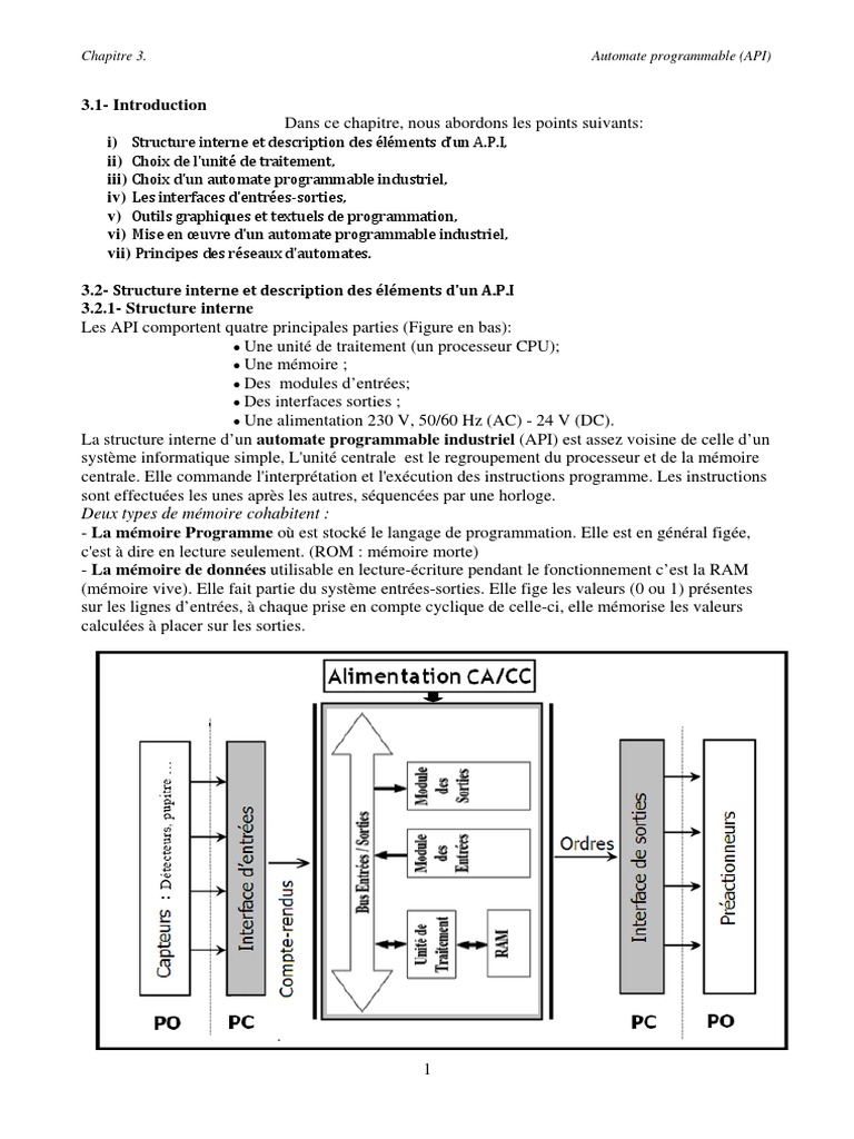 Chapitre 3 - Automate Programmable Api | PDF | Programme informatique ...