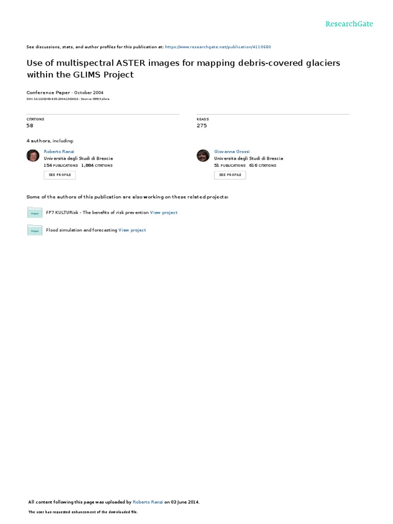 Debriz Covered Glaciers | PDF | Satellite Imagery | Glacier