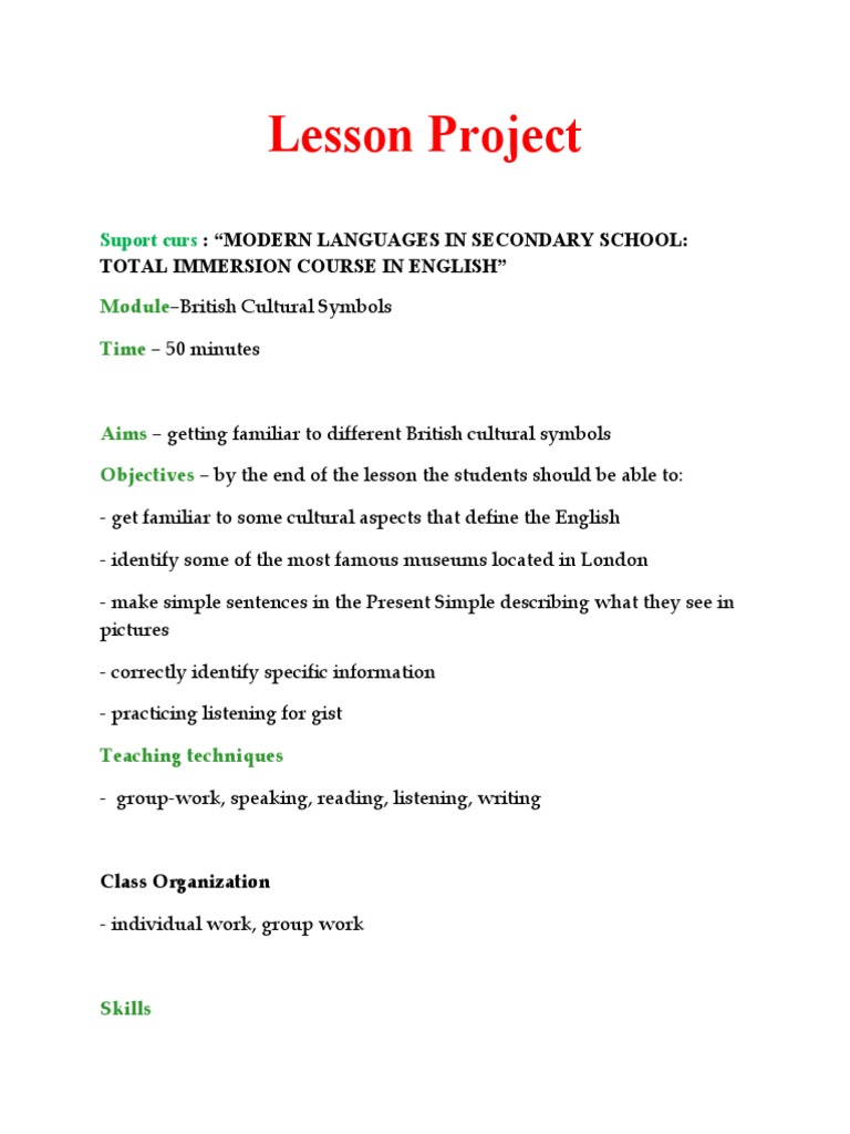 Lesson Project: Suport Curs | PDF | Vocabulary | Worksheet