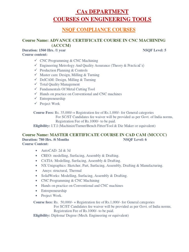 Cax Department Courses On Engineering Tools | PDF | Finite Element ...